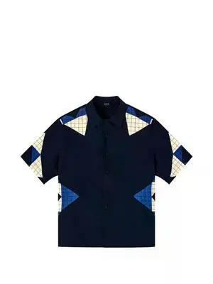 A.p.c. Patchwork Grid-pattern Shirt