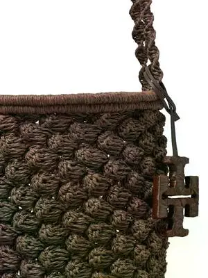 Tory Burch Ella Hand-crocheted Popcorn Bucket Bag - Brown
