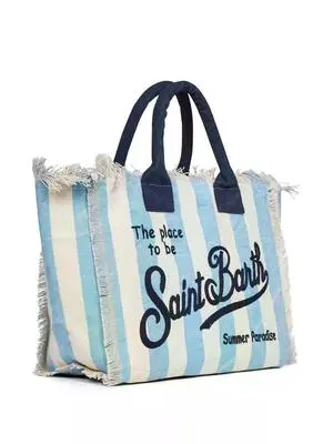 MC2 SAINT BARTH Vertical-stripes Tote Bag - Blue