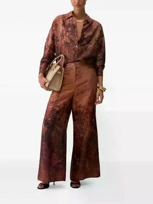 Liu Jo Printed Twill Palazzo Pants - Neutrals