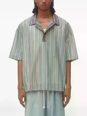 Commas Striped Short-sleeve Cotton Shirt