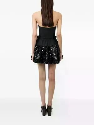 AKNVAS Kamilla Sequin-embellished Ruched Mini Dress - Black