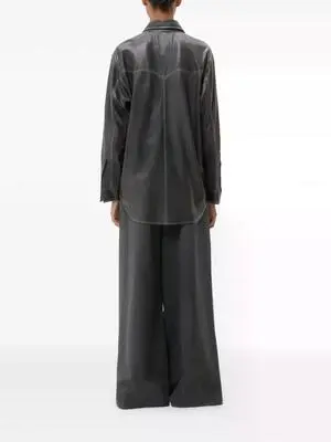 TWP Contrast-stitch Leather Shirt