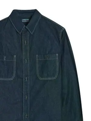 BLUE BLUE Contrast-stitch Patch-pocket Shirt