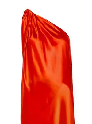 DELOS Nova One-shoulder Silk Dress - Orange