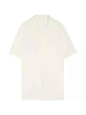 DELOS Textured Camp-collar Shirt - Neutrals