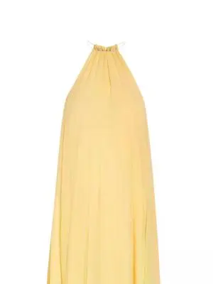 DELOS Luna Pleated Halterneck Dress - Yellow
