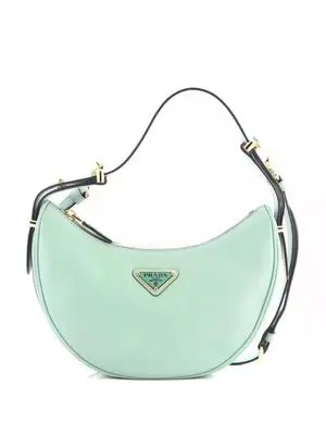Prada Arque Half Moon Leather Mini Hobo Bag - Green