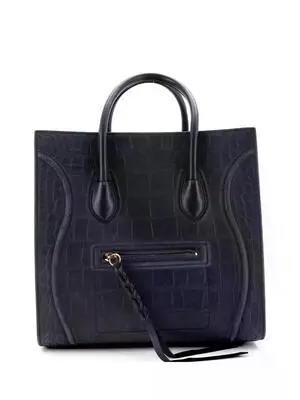 Celine Phantom Medium Tote Bag Crocodile Embossed Leather - Blue