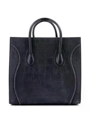 Celine Phantom Medium Tote Bag Crocodile Embossed Leather - Blue