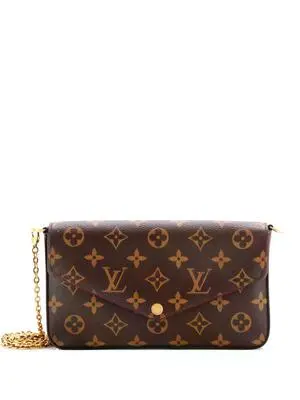 LOUIS VUITTON Felicie Pochette Monogram Canvas Crossbody Bag - Brown