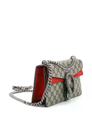 Gucci Dionysus Gg Coated Canvas Small Shoulder Bag With Crystal Embellishment - Red