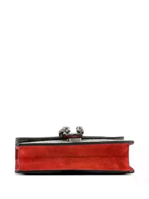 Gucci Dionysus Gg Coated Canvas Small Shoulder Bag With Crystal Embellishment - Red