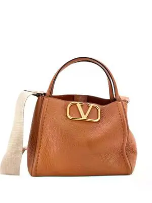 Valentino Garavani Alltime Leather Medium Tote Bag - Brown
