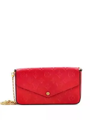 LOUIS VUITTON Felicie Pochette Monogram Empreinte Leather Crossbody Bag - Red