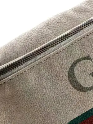 Gucci Logo Printed Leather Belt Bag - Neutrals