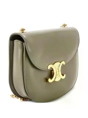 Celine Triomphe Besace Clea Chain Flap Bag - Green