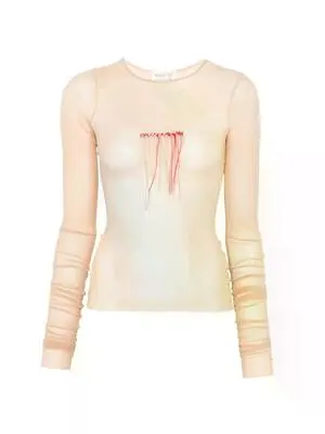 Patrizia Pepe Ruched Sleeve Top