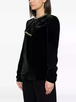 N°21 Crystal-embellished Bow-detail Top