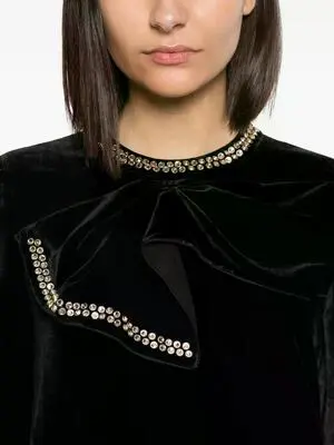 N°21 Crystal-embellished Bow-detail Top