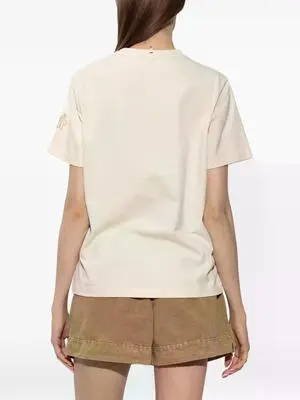 Moncler Embroidered-patch T-shirt - Neutrals