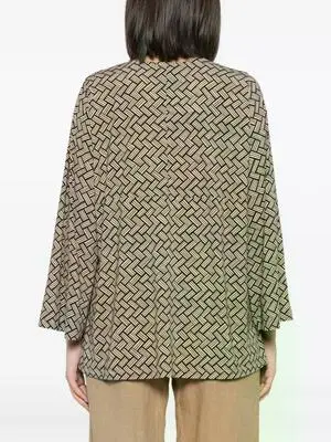 SIYU Geometric-pattern V-neck Blouse