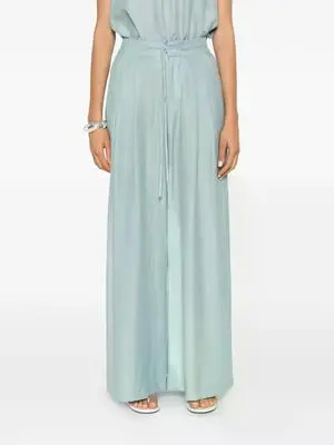 ELEH Drawstring Wide-leg Trousers - Blue