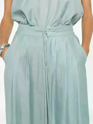 ELEH Drawstring Wide-leg Trousers - Blue