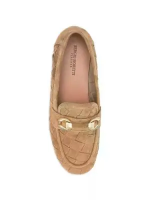 SERGIO MORETTI FIRENZE Woven Suede Loafers