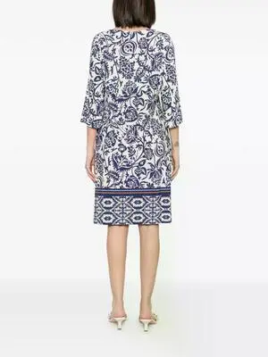 CLIPS Floral-print Tie-front Mini Dress