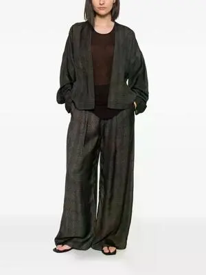 UMA WANG Klarke Geometric-pattern Jacket - Brown