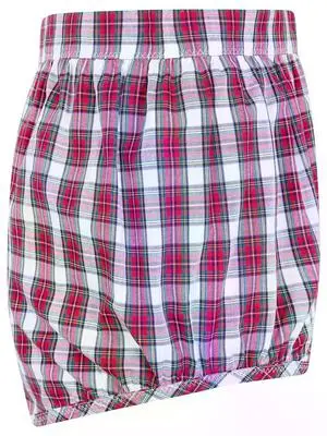 N°21 Tartan-print Gathered Shorts