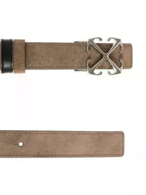 Off-White Arrows Buckle Suede Belt - Neutrals