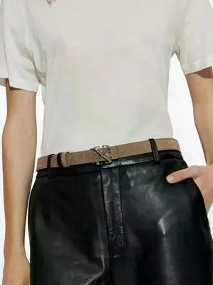 Off-White Arrows Buckle Suede Belt - Neutrals