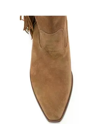 VIC MATIE Fringed Cowboy Boots - Brown