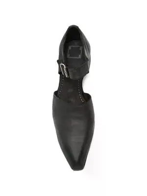 Guidi Buckle-strap Cut-out Ballet Flats