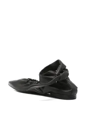 UMA WANG Pointed-toe Ankle-tie Ballet Flats