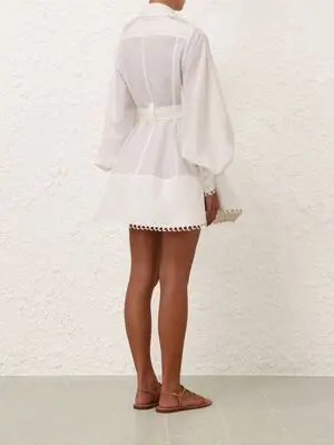 Zimmermann Illuminate Utility Mini Dress - White