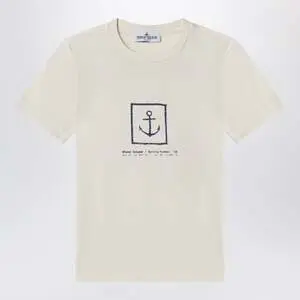 Stone Island Cotton T-shirt With Logo Print - White