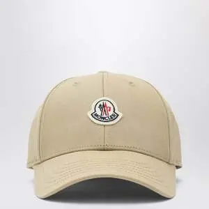 Moncler Baseball Cap With Logo Patch - Beige