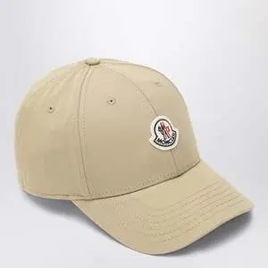 Moncler Baseball Cap With Logo Patch - Beige