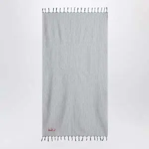 MC2 SAINT BARTH Striped Beach Towel With Embroidered Logo