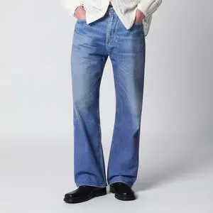 Our Legacy Third Cut Jeans In Digital Aurora Print - Blue