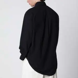 LEMAIRE Long-sleeve Shirt With Chest Pockets In Cotton - Black