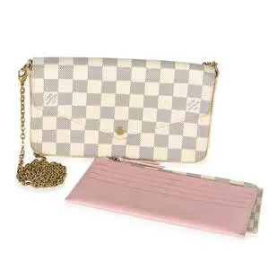 LOUIS VUITTON Damier Azur Canvas Felicie Pochette - Beige