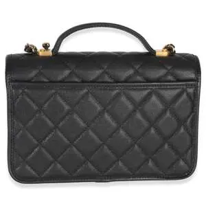 Chanel Quilted Caviar Top Handle Flap Bag