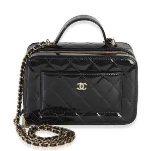 CHANEL Quilted Top Handle Vanity With Chain