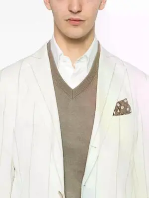 Eleventy Striped Single-breasted Blazer - Neutrals