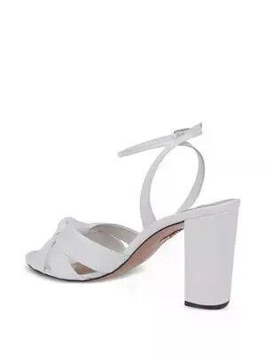 AQUAZZURA Nina Knotted Leather Sandals