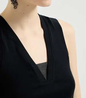 Brunello Cucinelli Embellished Stretch-cotton T-shirt - Black